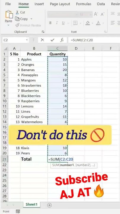 EXCEL- Sum #exceltips #exceltricks #excel #leo #trending #viral #ps2 #pathuthala #cwc #reels ...