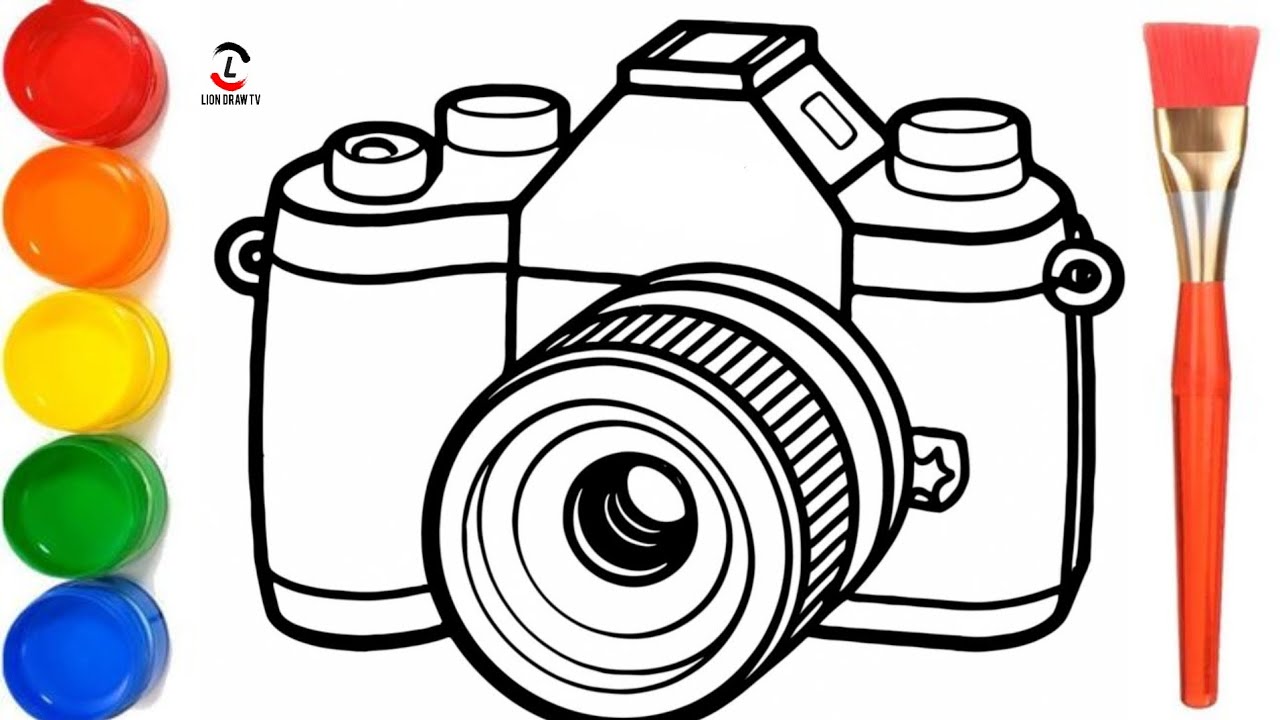 How to Draw camera drawing, Painting and Coloring for Kids & Toddlers ...