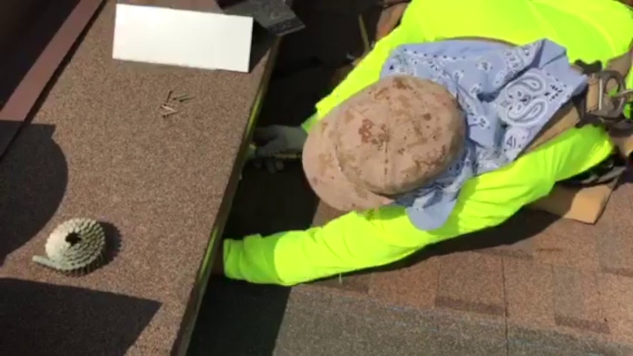 How to install step flashing on a roof between the soffit and roof ...