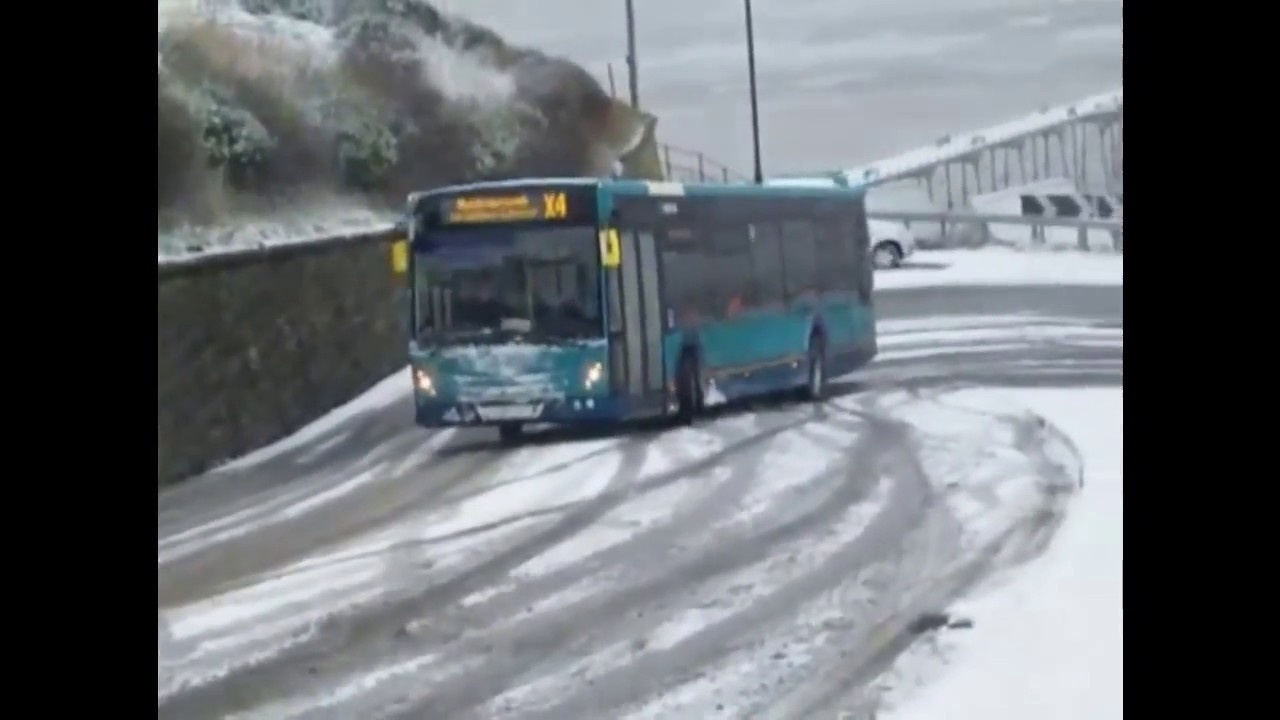 bus snow drifting - YouTube
