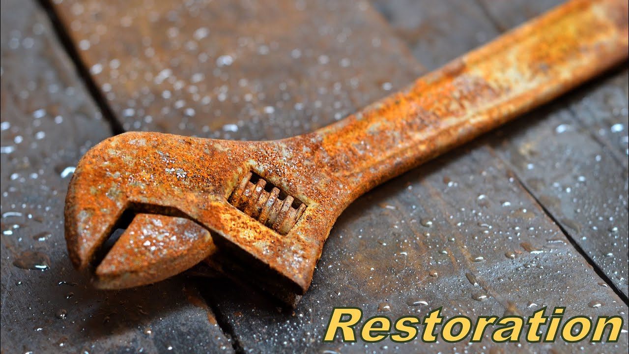 Rusty adjustable monkey wrench restoration #restoration #tools # ...