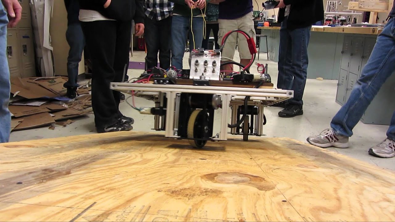 First Team 3284 Tests Swerve Drive on Ramp - YouTube