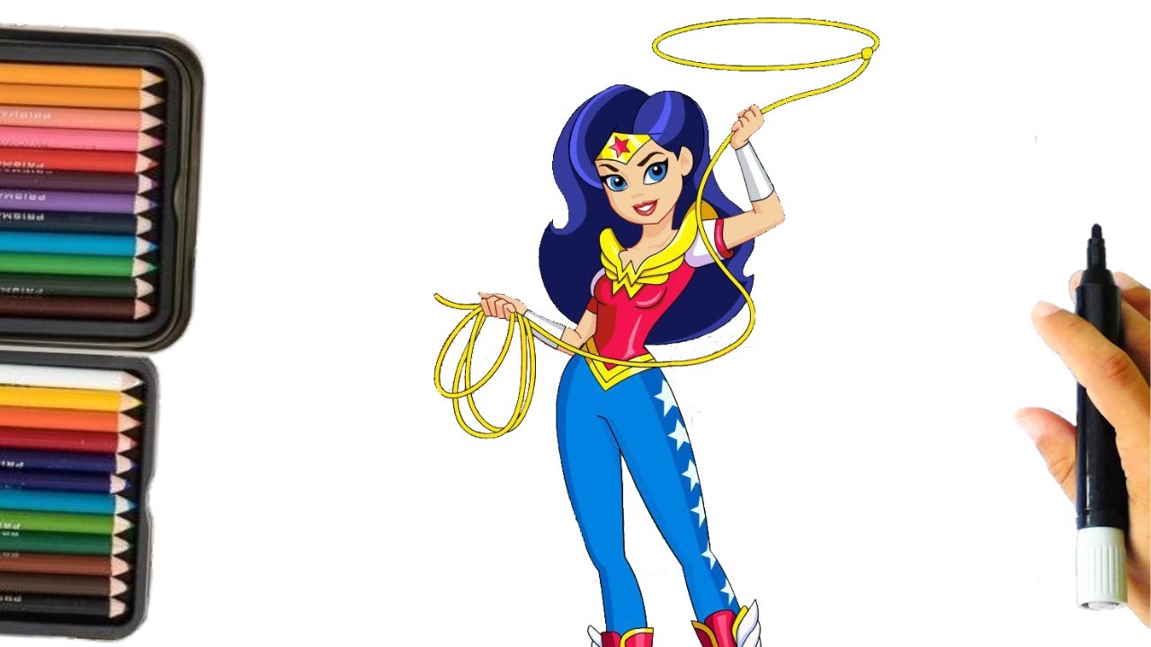 wonder woman drawing easy step by step - YouTube