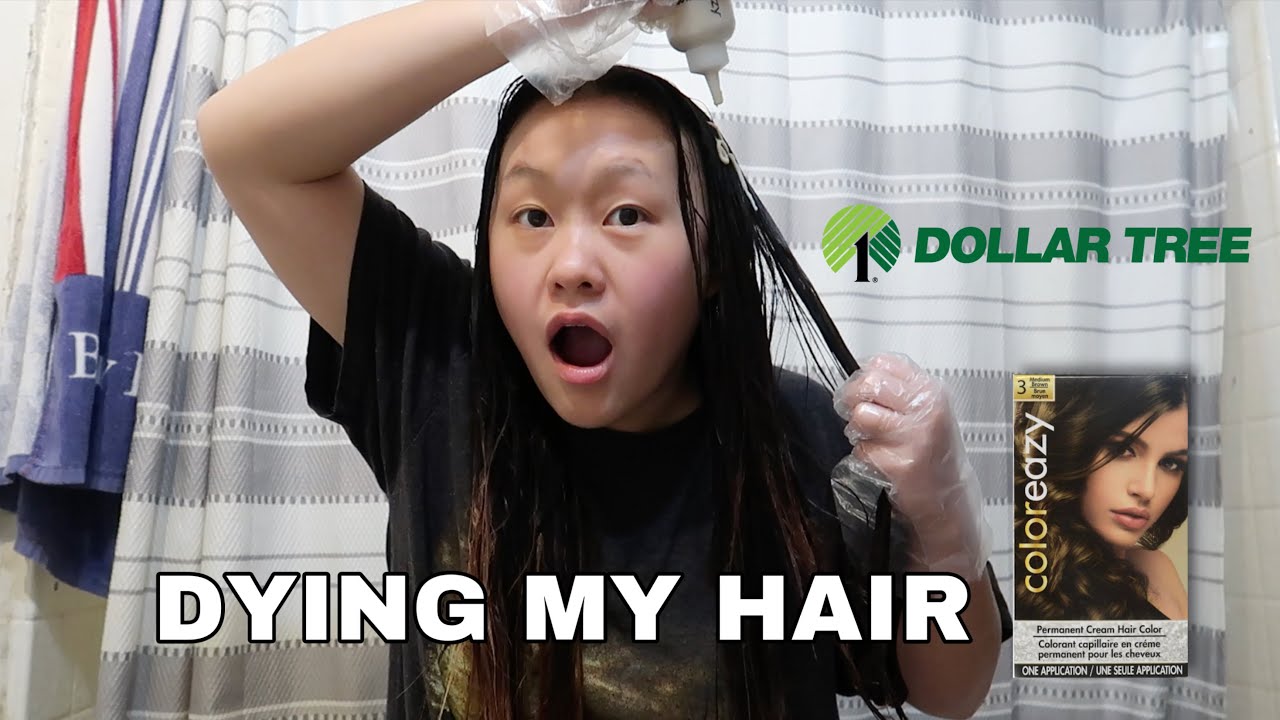 TRYING DOLLAR TREE HAIR DYE 😱 - YouTube