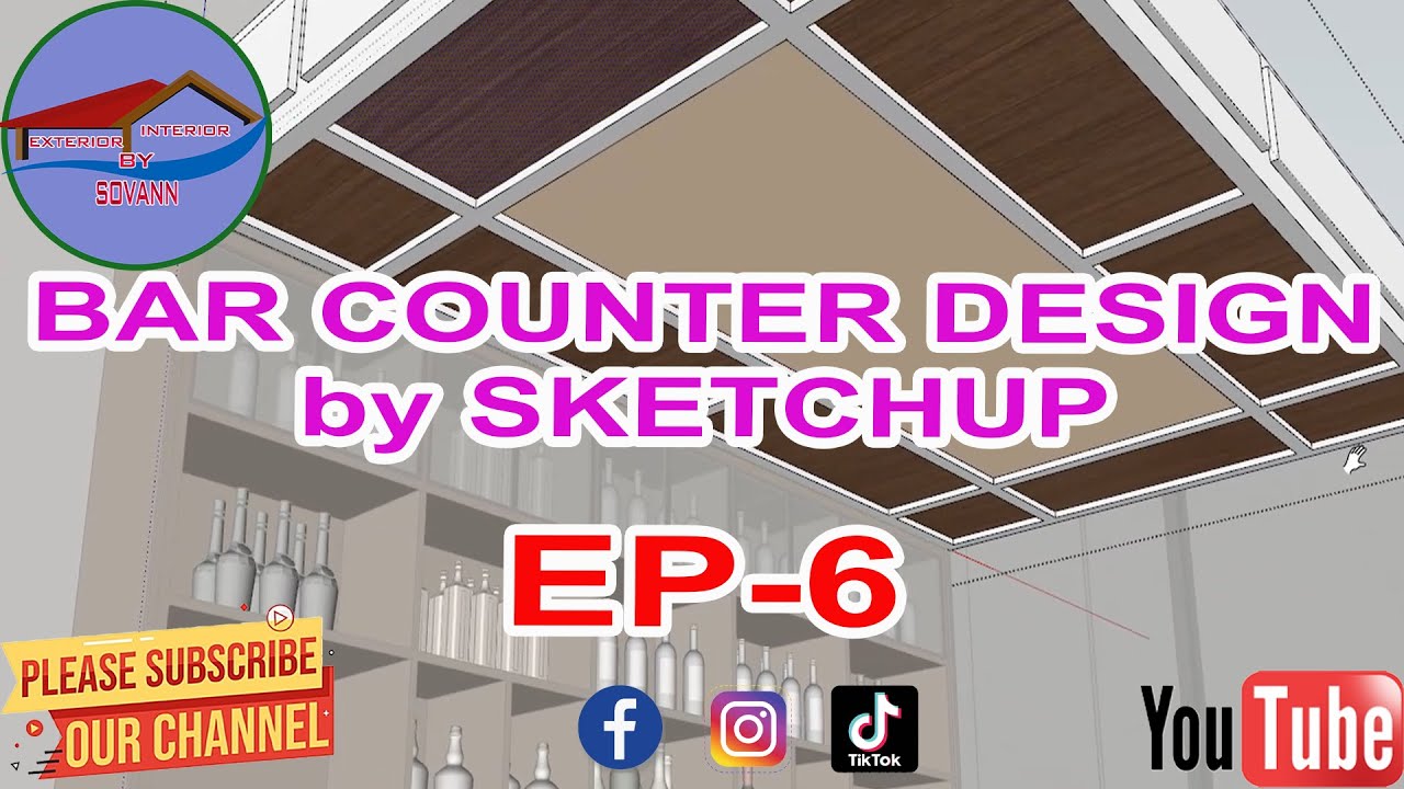 Bar counter design by Sketchup Ep6 - YouTube