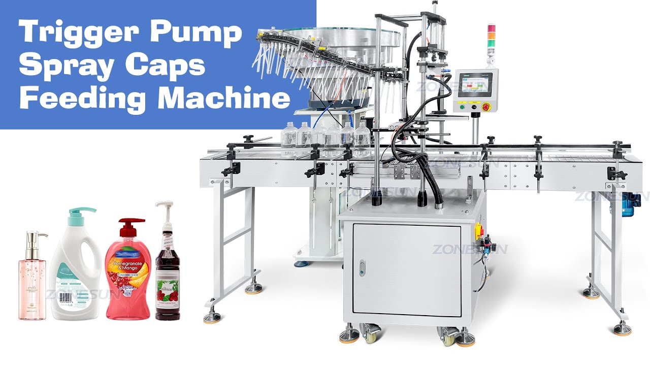 How to Use ZS-XG445S Automatic Trigger Pump Spray Caps Feeding Machine - YouTube