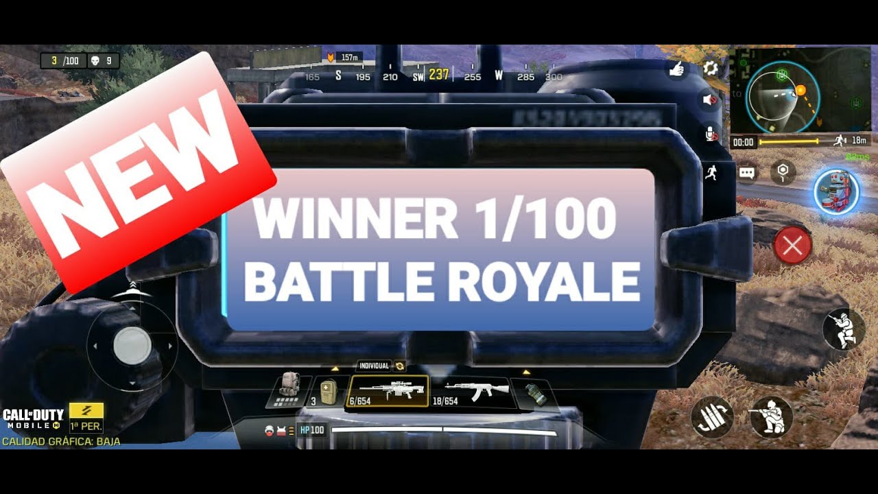 WinneR COD - mobile / WALKTHROUGH/ GAMEPLAY/ BATTLEROYALE/ #1/ 100 - YouTube