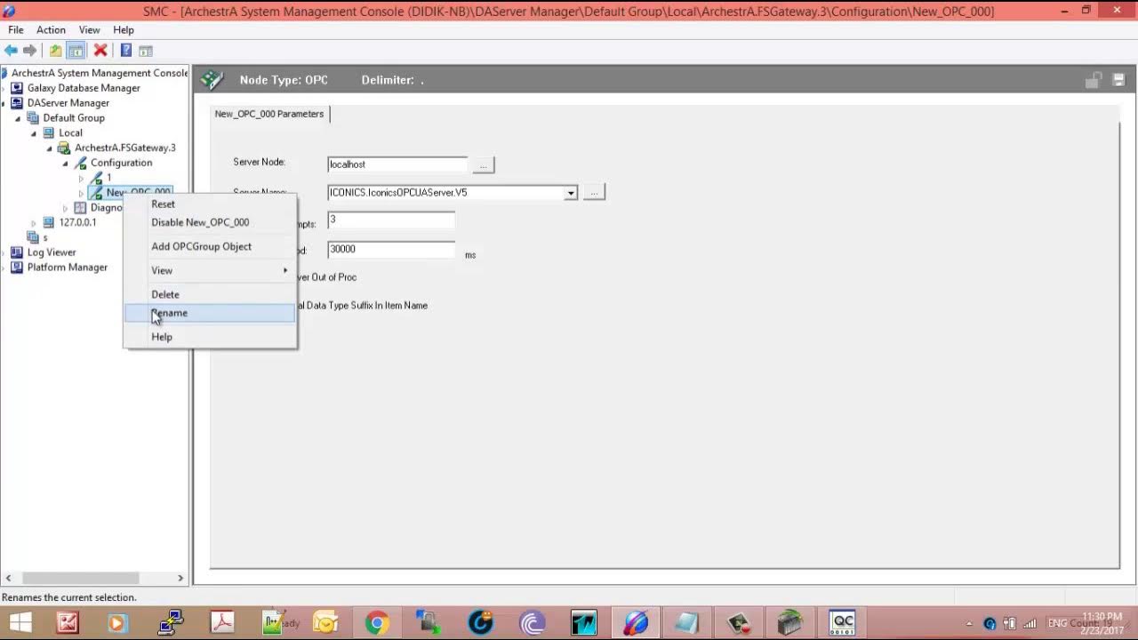 Wondereware Intouch read OPC Server via FSGateway - YouTube