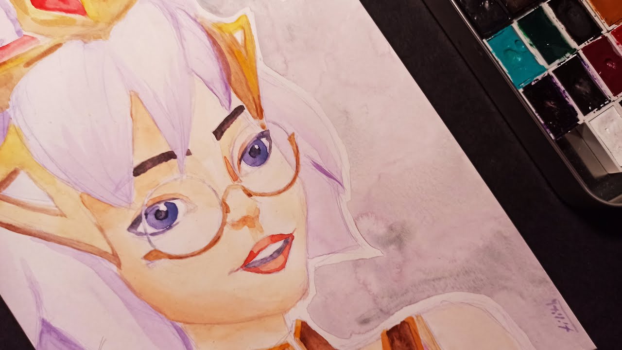Rei from Paladins || Painting with watercolors || Lilith Llyn - YouTube