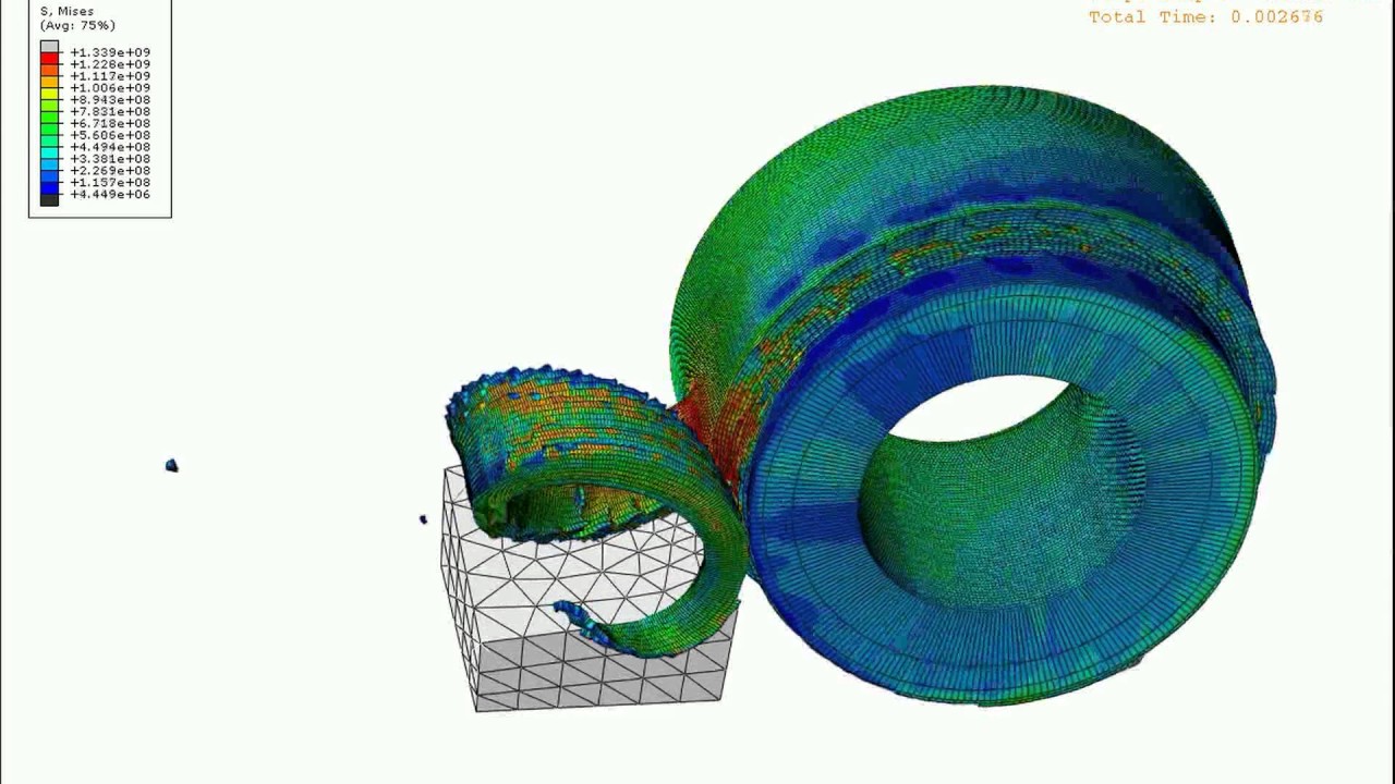 Abaqus turning circumferential direction slow motion - YouTube