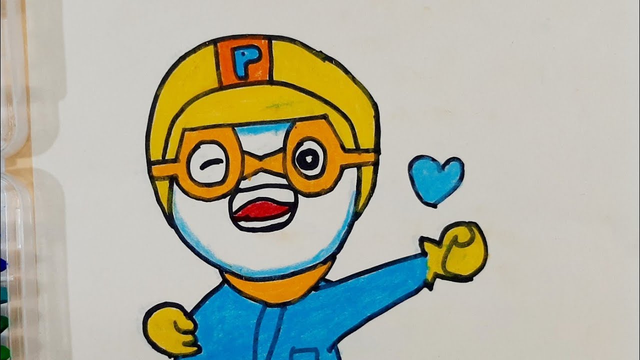 How to draw pororo...easy step by step - YouTube