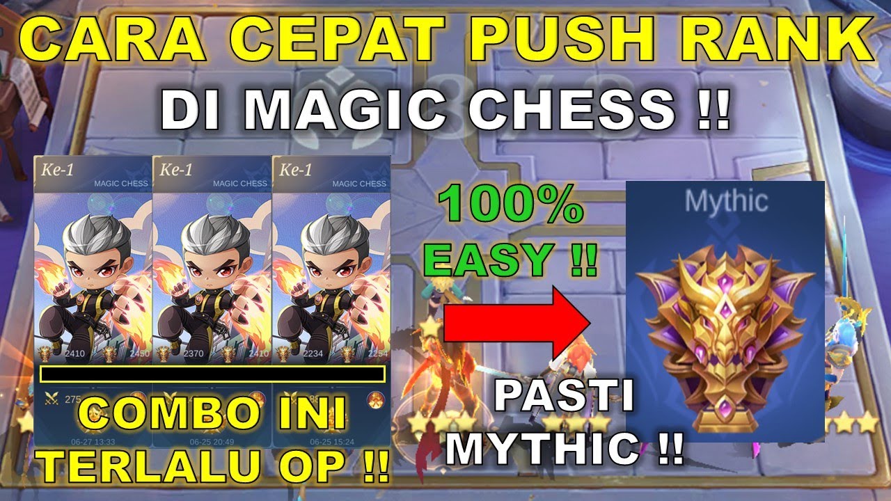 CARA CEPAT PUSH RANK DI MAGIC CHESS !! 2 HARI DOANG LANGSUNG MYTHIC ...