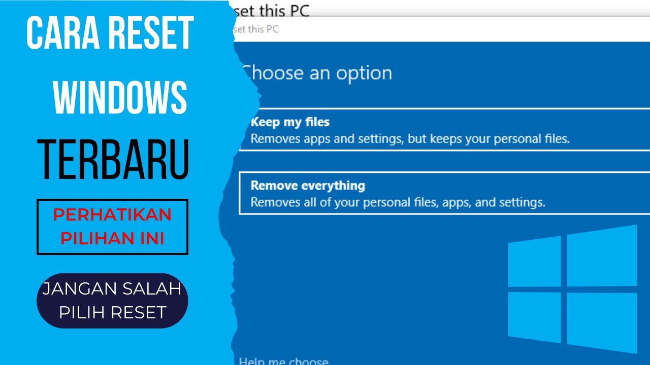 Cara Mudah Reset Laptop window 10 ke Setelan Pabrik TERBARU - YouTube