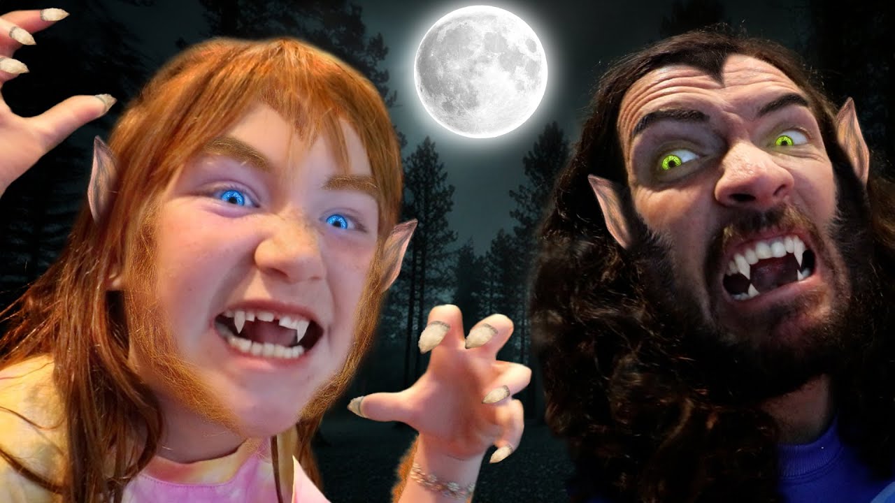 WOLF DAUGHTER 🐺 Monster Family lost in a haunted neighborhood! Adley ...