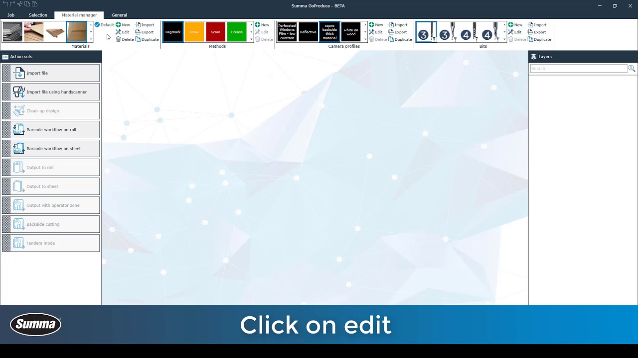 How to change the default tool for a material / Summa GoProduce - YouTube