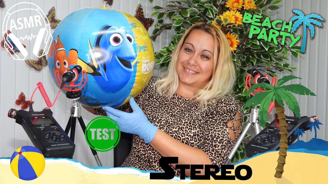 ASMR Inflate & Deflate Beach Ball | Microphone Test | Blue Gloves ...