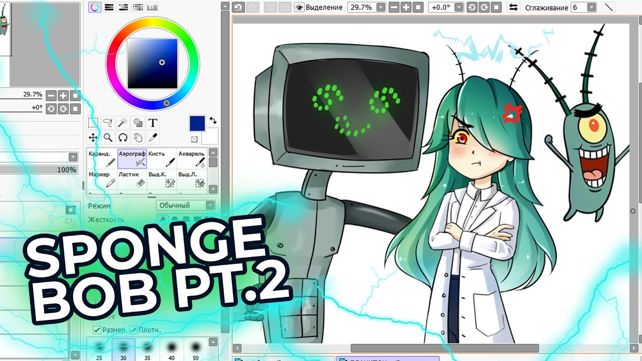 [ SAI ] Draw Plankton and Mr. Krabs as ANIME Girls! (SpongeBob pt.2 ...