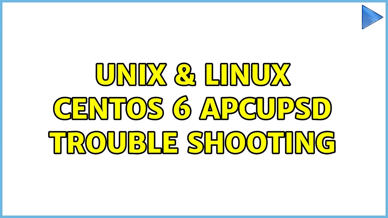 Unix & Linux: CentOS 6 apcupsd Trouble Shooting - YouTube