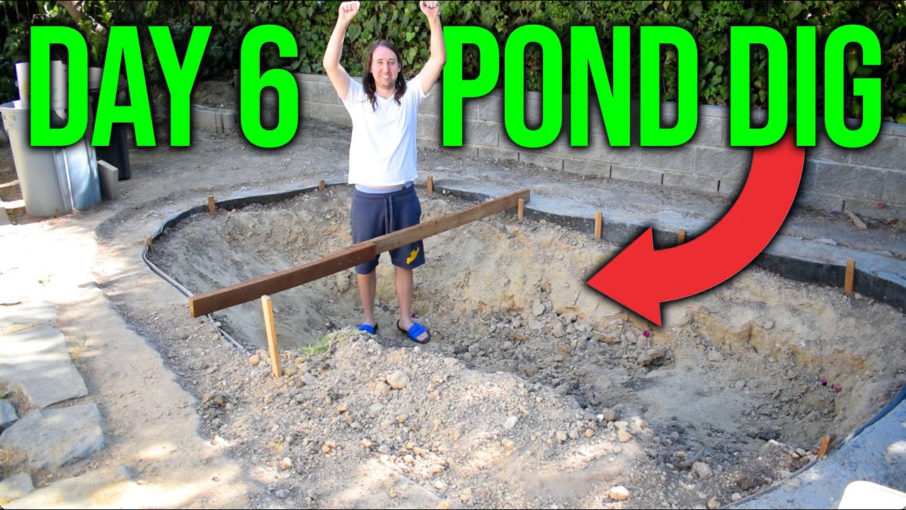 Making A Homemade Pond! Digging Day 6! - YouTube