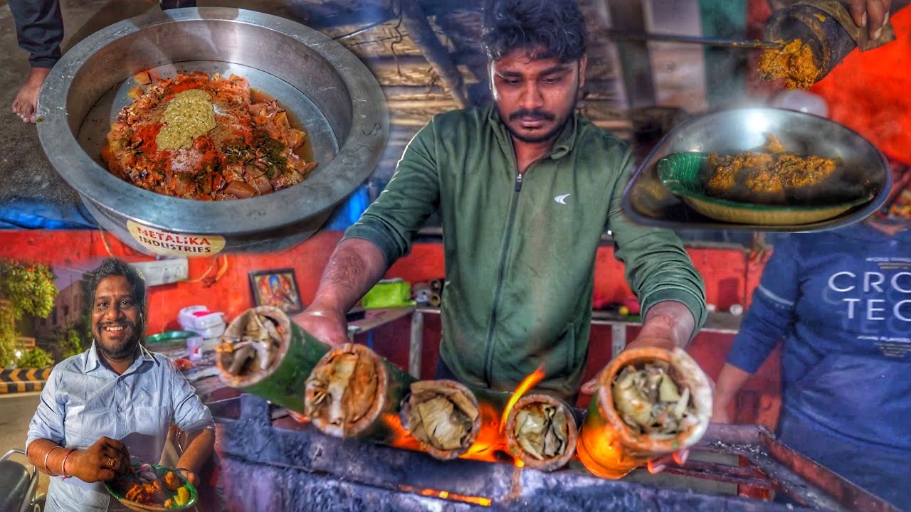 Chennai Man Making live Bamboo Chicken | Rs.600/- | Street food India ...