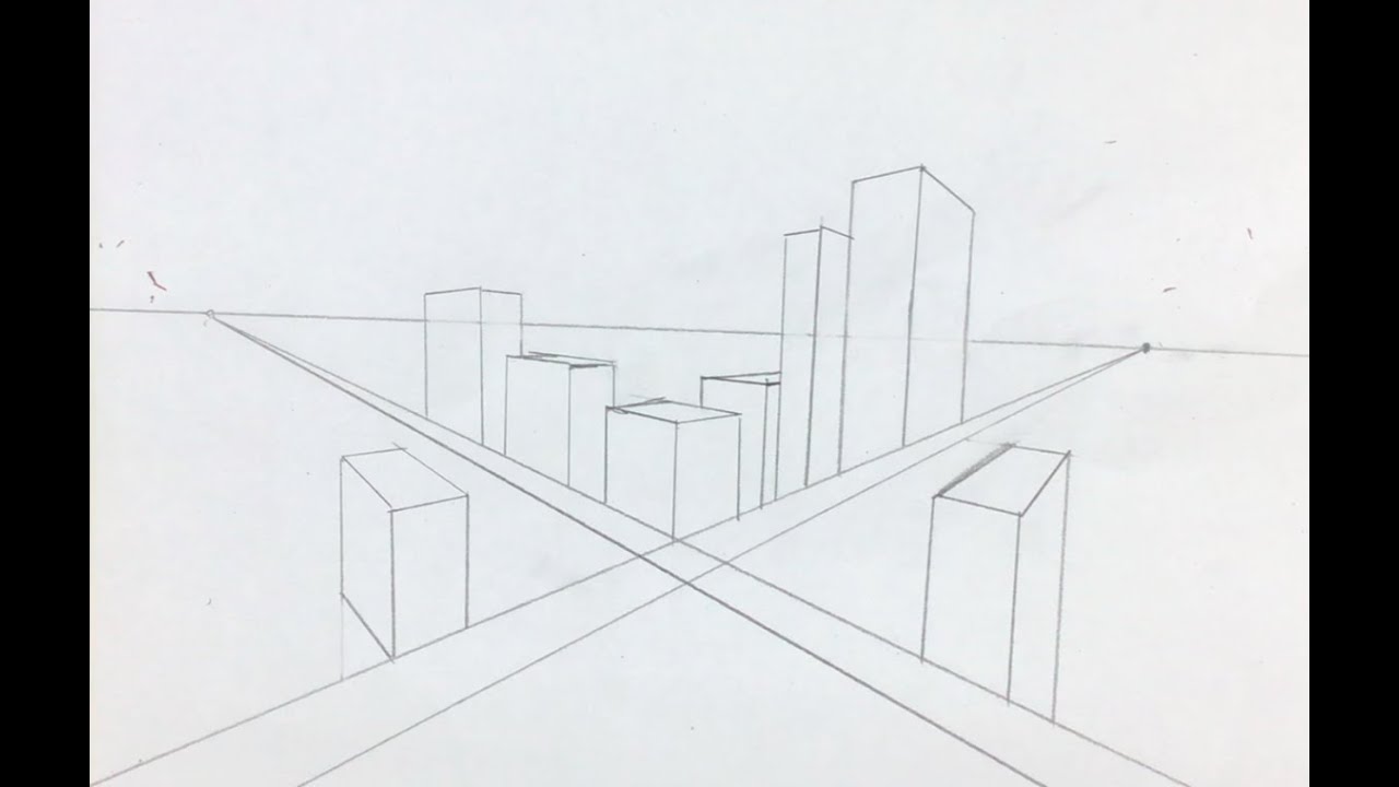 2 Point Perspective Cityscape - YouTube