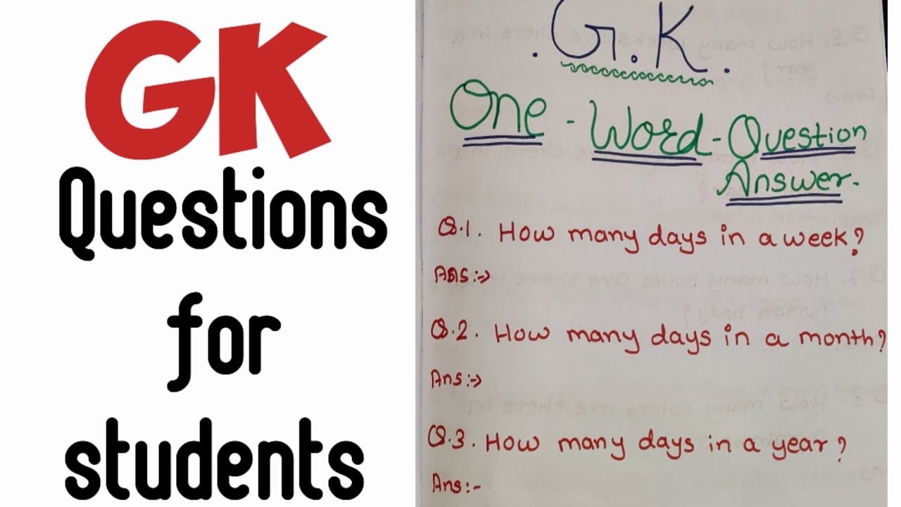 GK Questions for students | class 1 | important questions | General ...