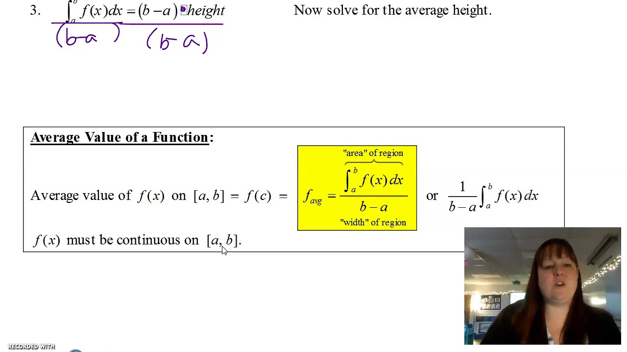 AP Calculus 6-4D Average Value of a Function - YouTube