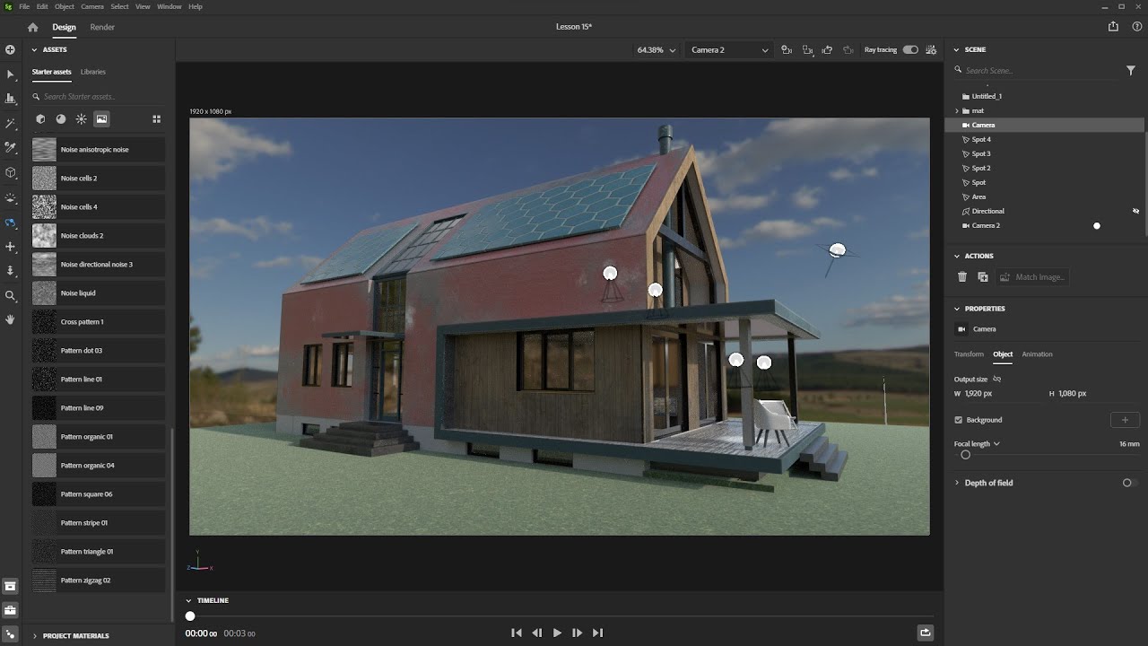 SUBSTANCE 3D - Lesson 16 - 3D Scenes Using Stager, Import Models, Lights, Cameras, RayTracing ...