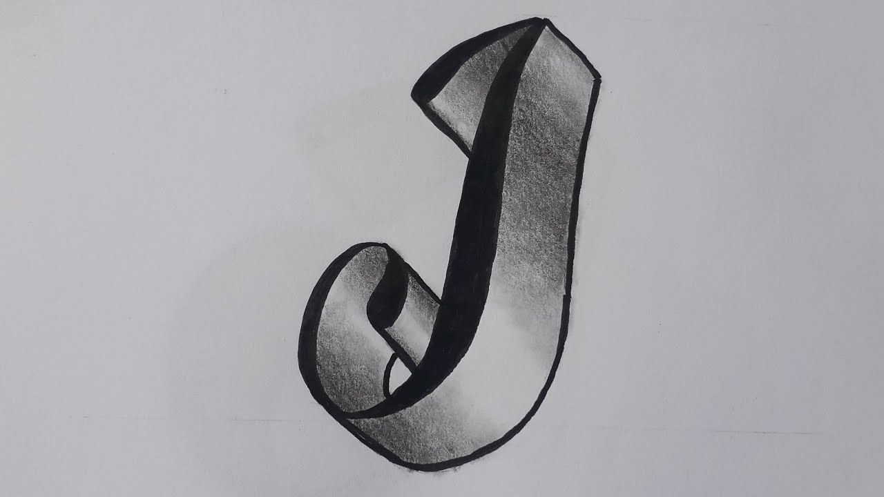 3d Drawing Letter i On Paper For Beginners / How To Write Easy Art With ...