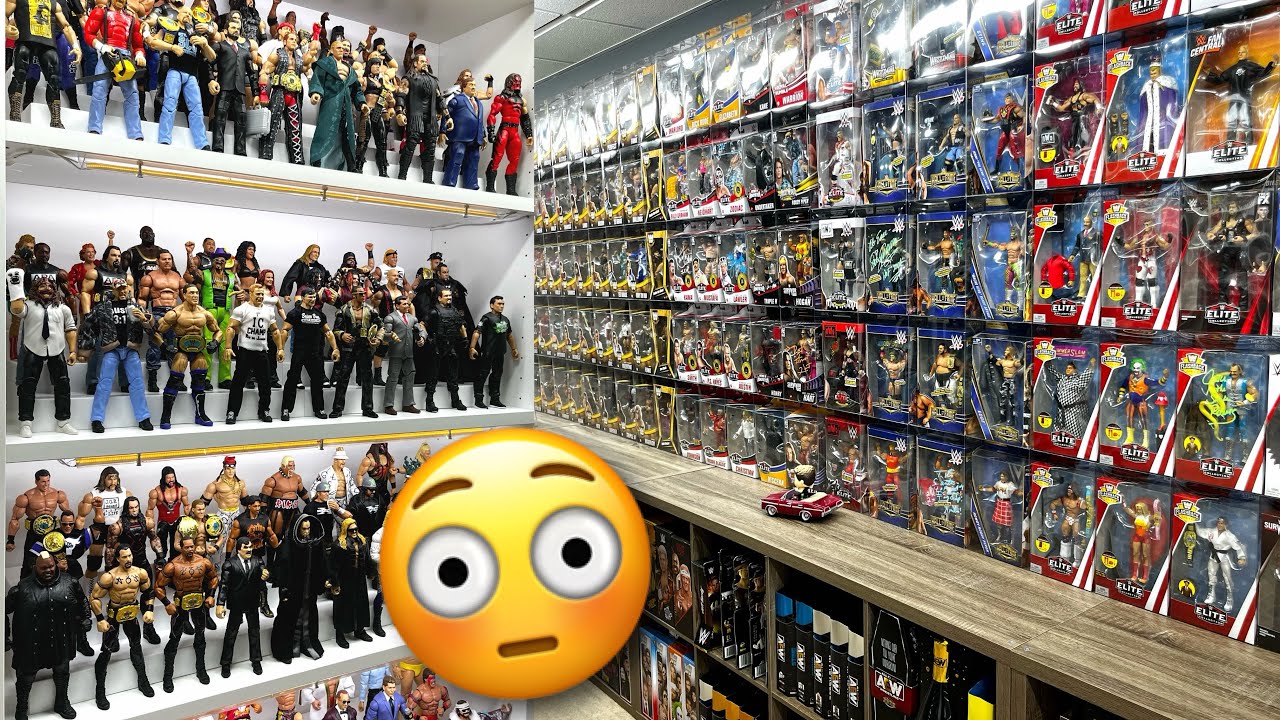 MASSIVE Basement Full Of WWE Action Figures! - YouTube