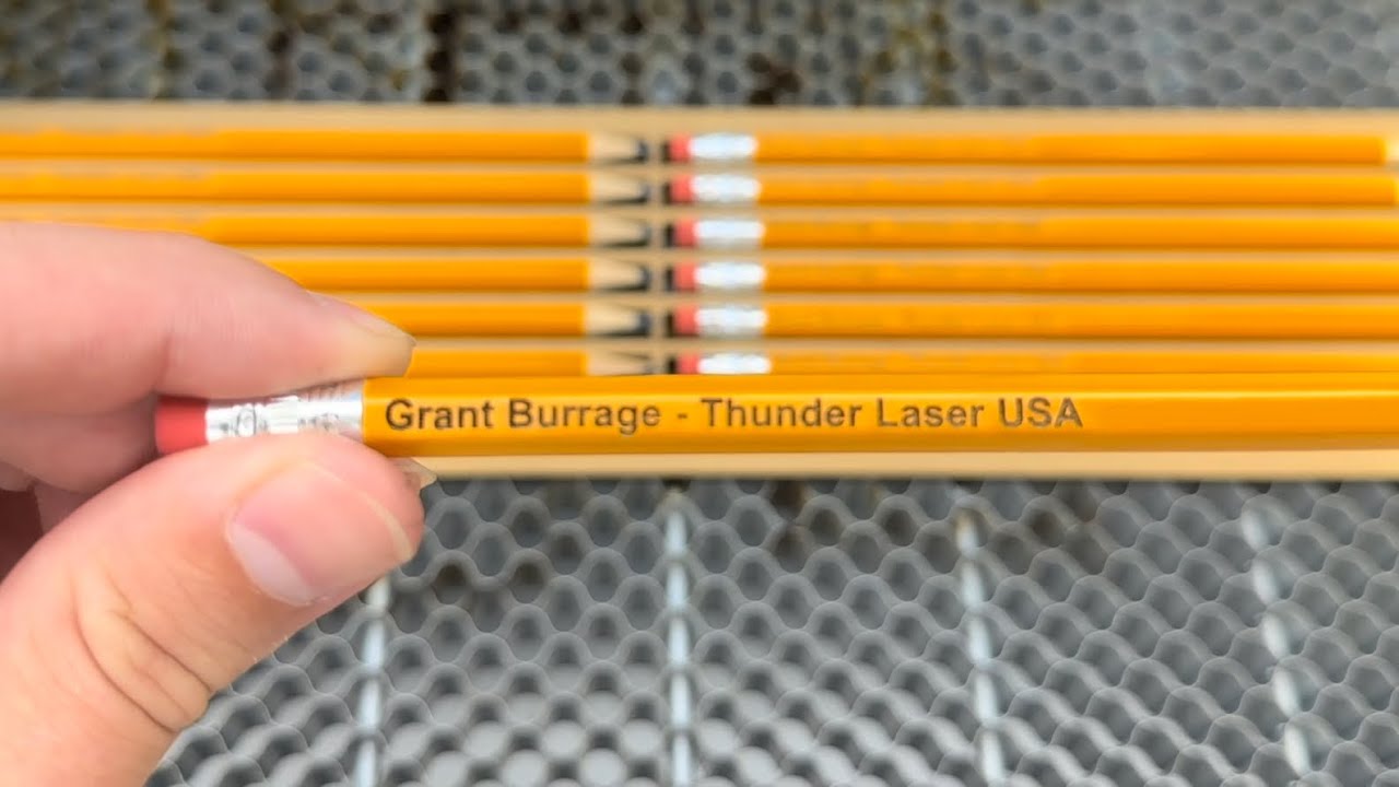Thunder Laser Bolt: Pencil Engraving - YouTube
