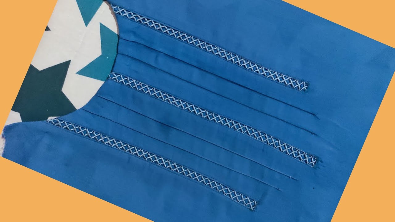 Joint lace neck design tutorial\ Pintex and lace neck design tutorial ...