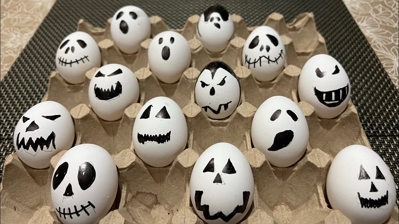 THE MAKING OF SCARY EGGS FOR HALLOWEEN | DESIGN EGGS FOR FUN | [VLOG ...