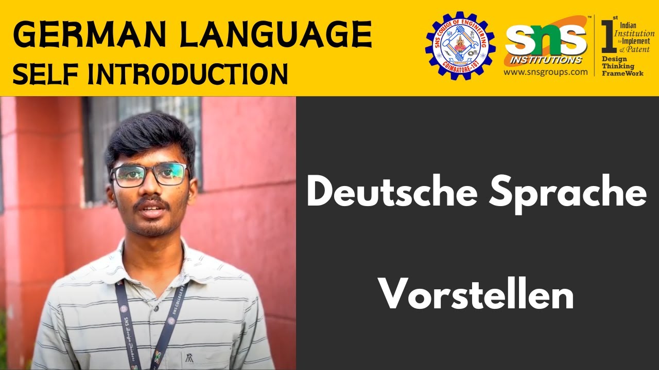 Self Introduction | German Language | SNS Institutions - YouTube