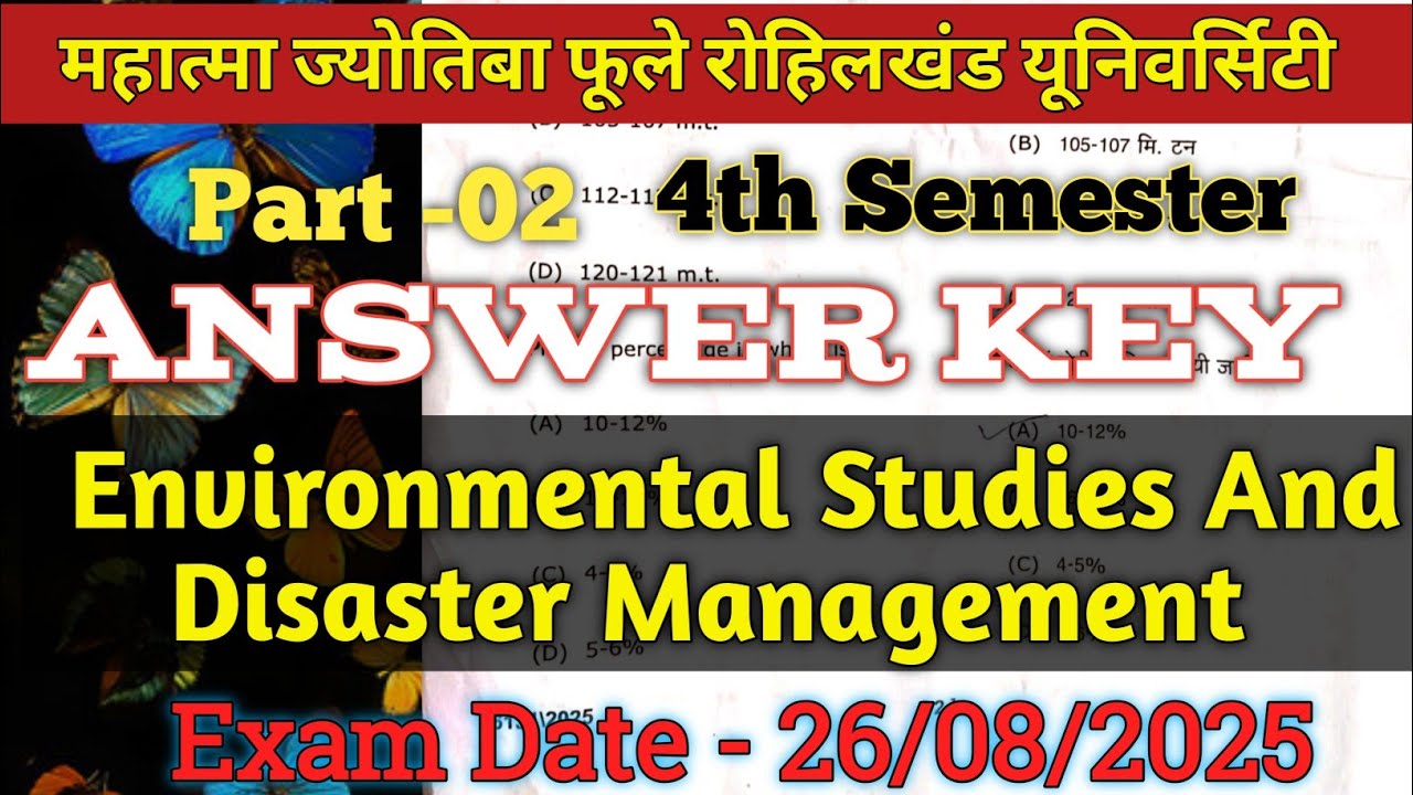 Answer Key 🗝️| Environmental Studies And Disaster Management Bsc Ag 4th ...