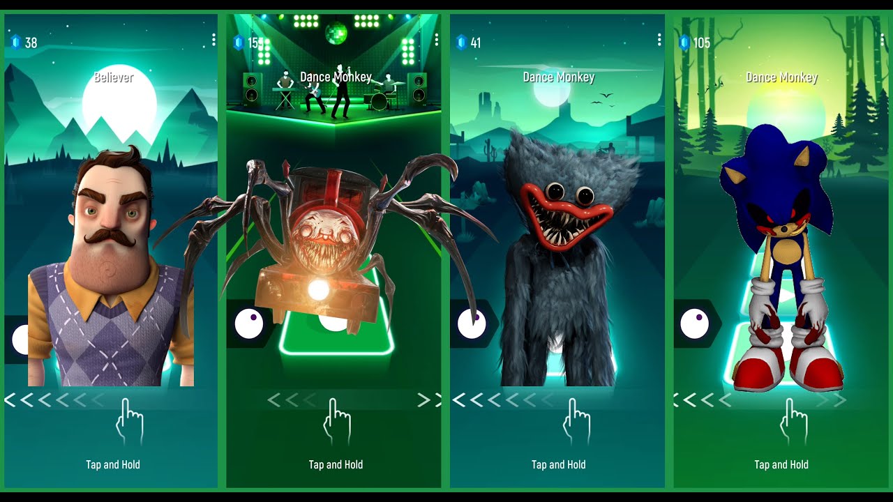 Hello Neighbor vs Choo-Choo Charles vs Huggy Wuggy vs Sonic.exe | Tiles ...