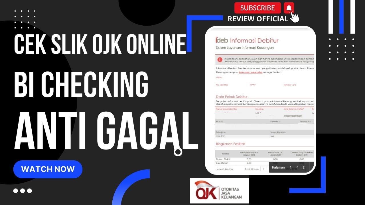 KUOTA CEK SLIK OJK SELALU HABIS ?? CARA CEK SLIK OJK , BI CHECKING ...