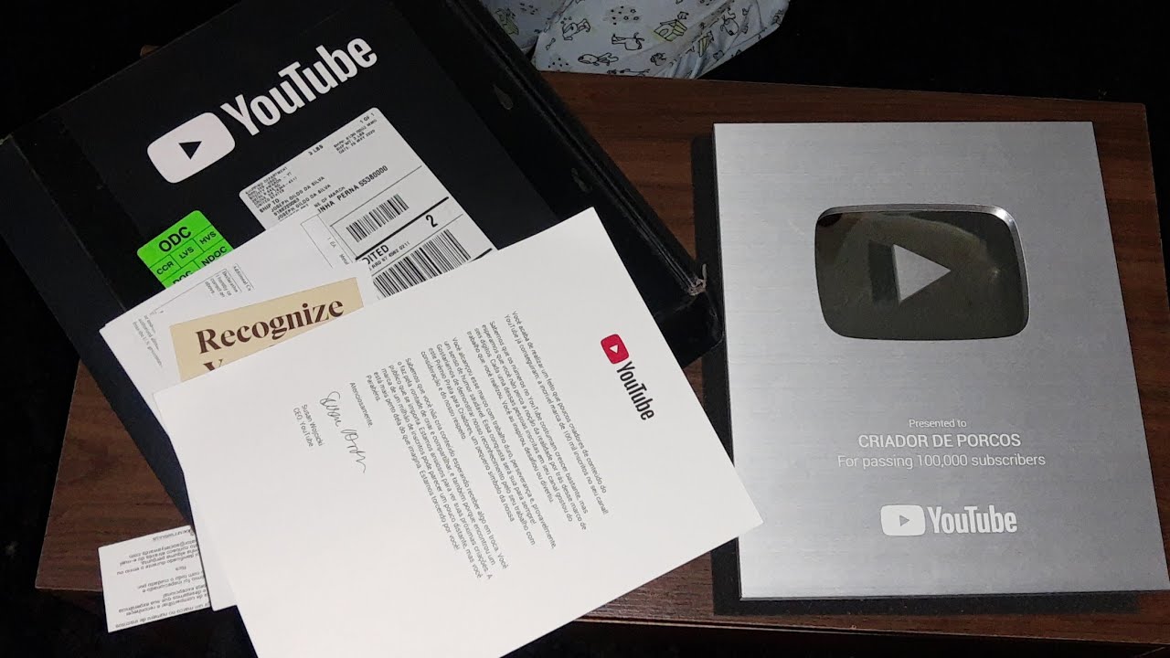 nossa placa do YouTube de 100 mil inscritos chegou 🙏 - YouTube