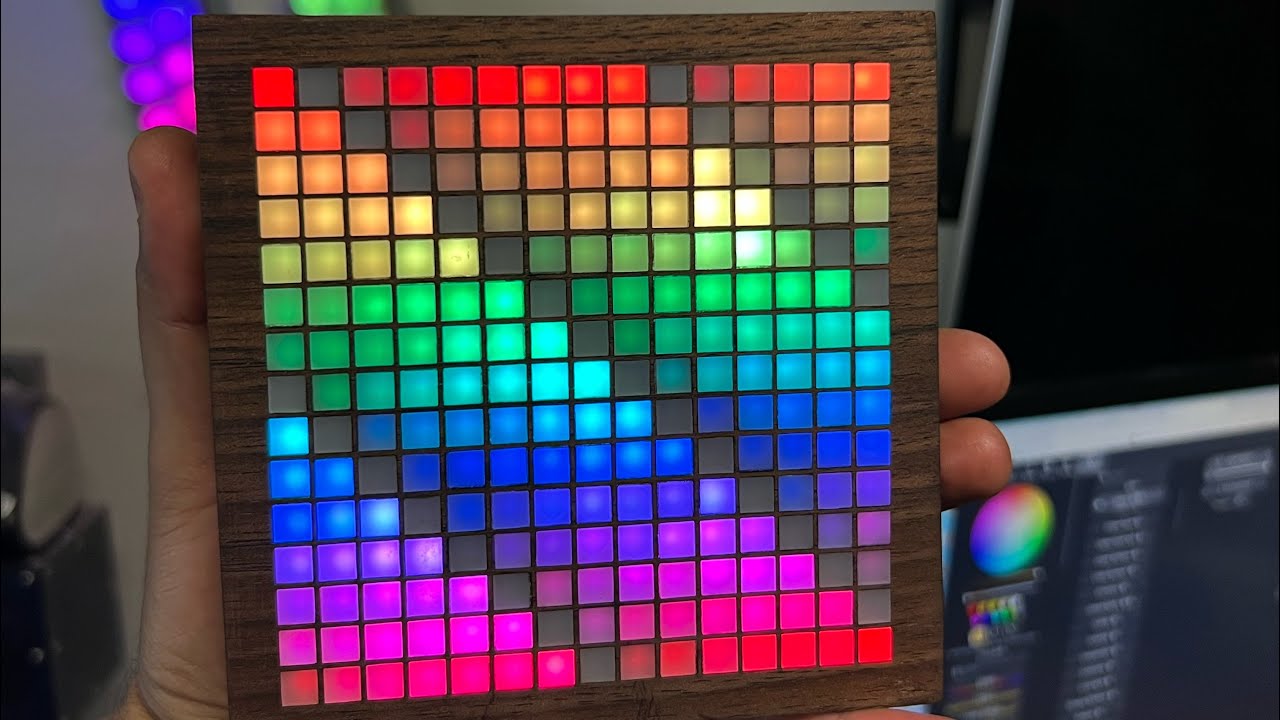 Walnut 15x15 LED Matrix using WLED (in the works) - YouTube