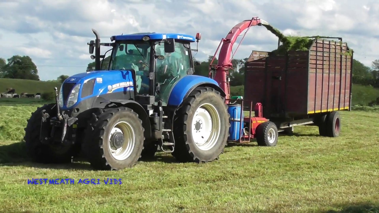 New Holland T7210 & JF 1050 Cutting Silage (2017) - YouTube