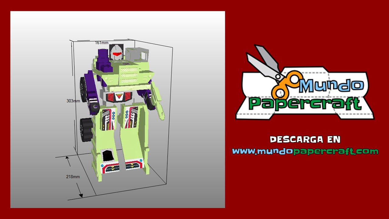 Devastator Long Haul de papercraft - YouTube