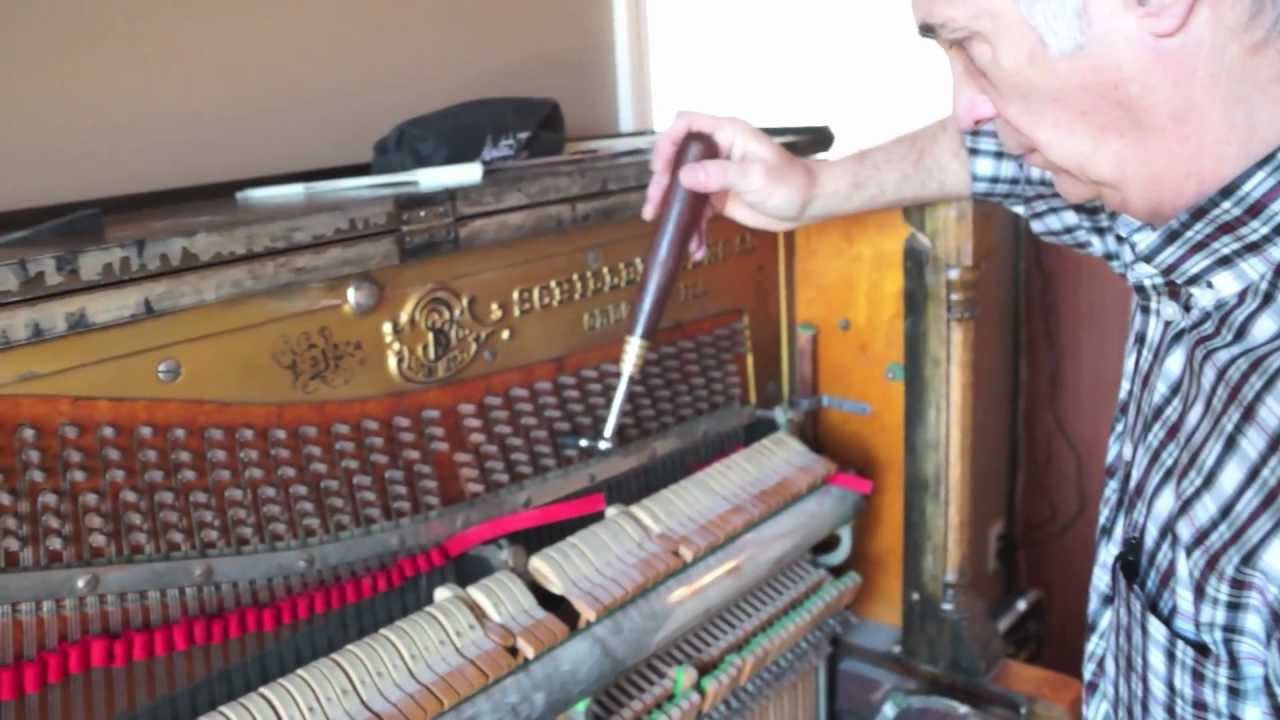 Extreme pitch raise on 100 yr old upright piano - YouTube