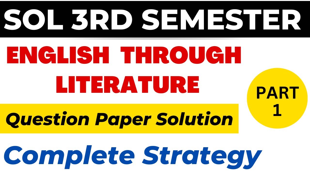 English Language Through Literature 3rd semester| Question Paper ...