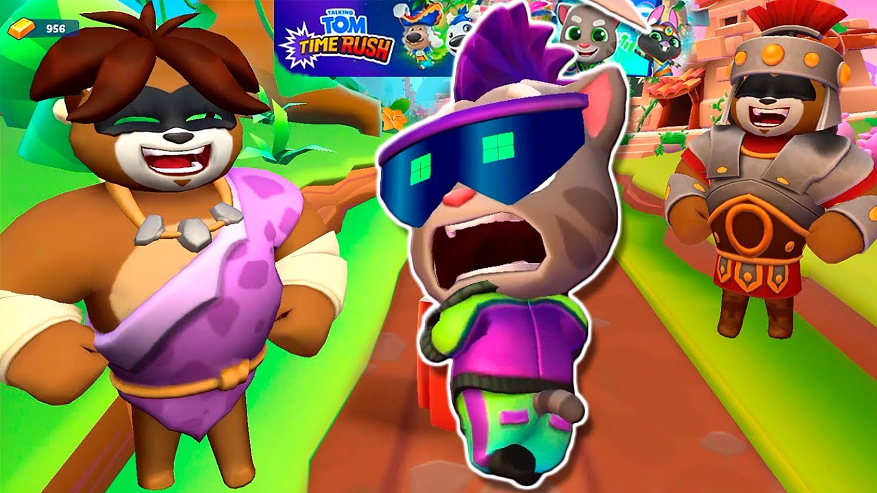 Talking Tom Time Rush – Cyber Tom in Volcano Chase World vs Pirate ...
