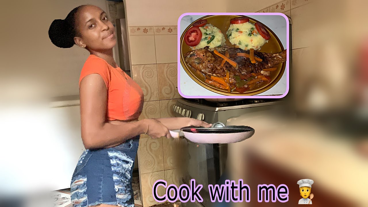 COOK DINNER WITH ME ( Brown Stew Fish With Irish And Mixed Vegetables ...