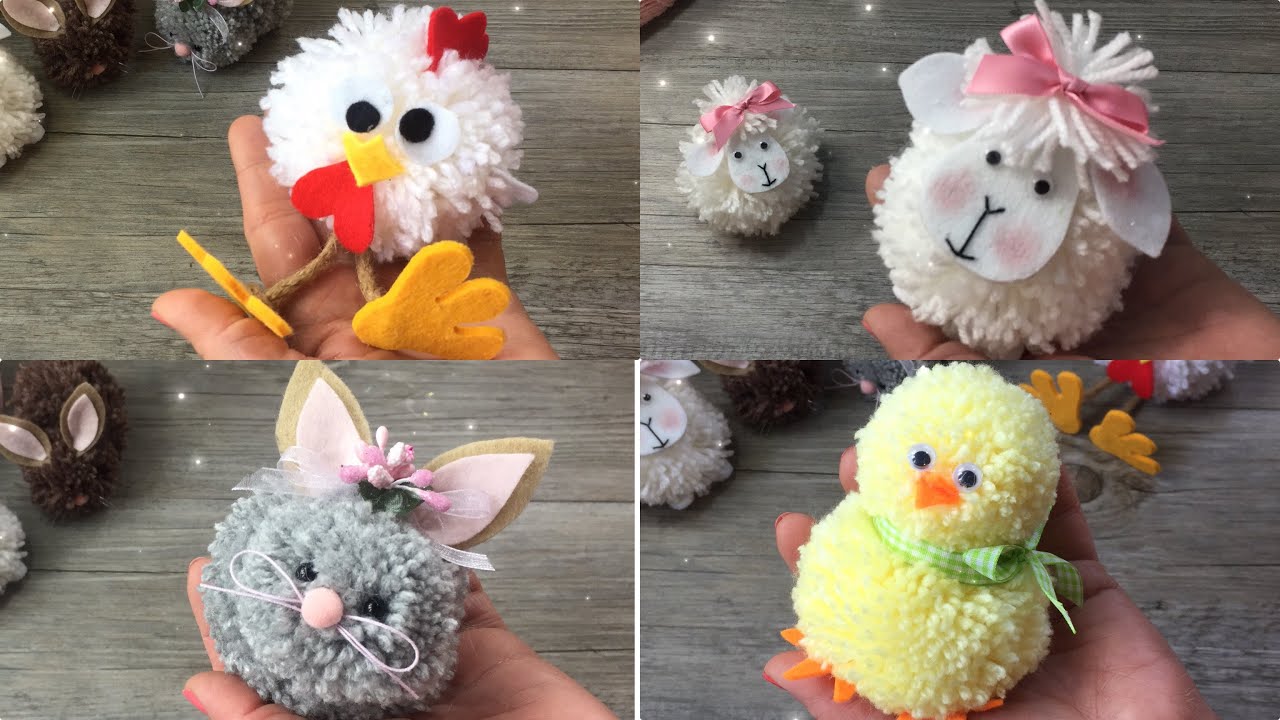 Easy DIY with POMPON !!! Tutorial facilissimo how to make animals with ...