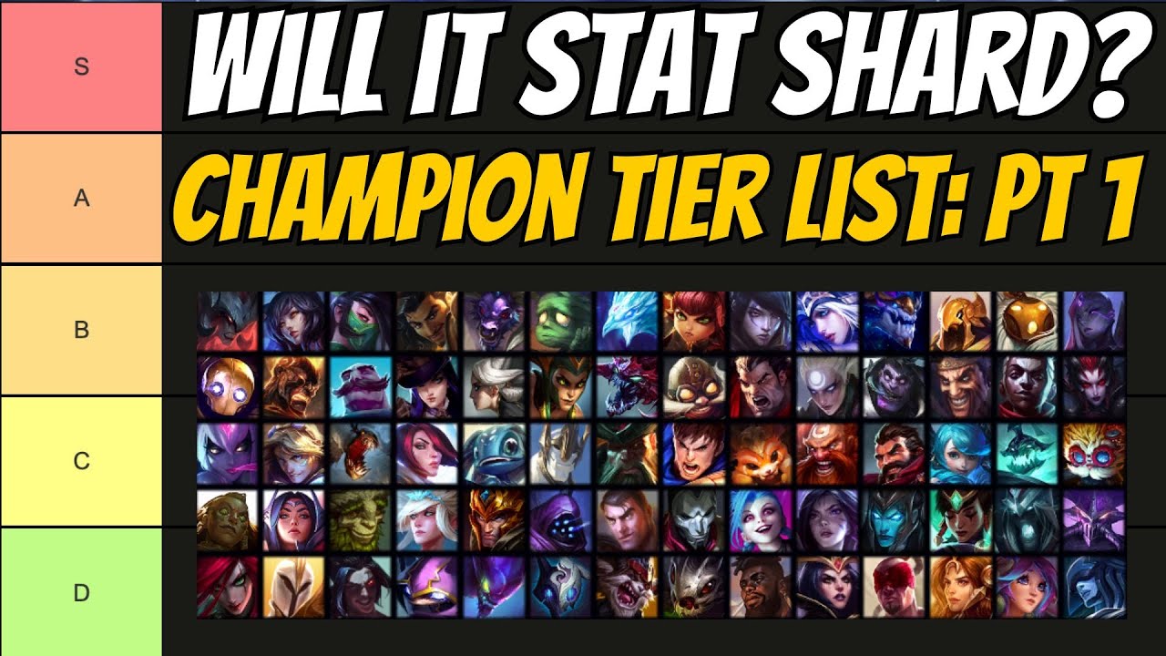 Will It Stat Shard Champion TIER LIST Pt1 - YouTube