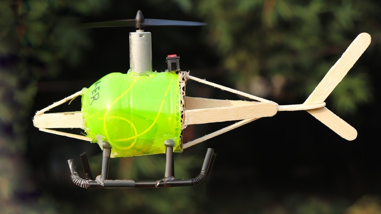 How to make flying helicopter/drone 2021| (Rubber band Propeller Plane ...