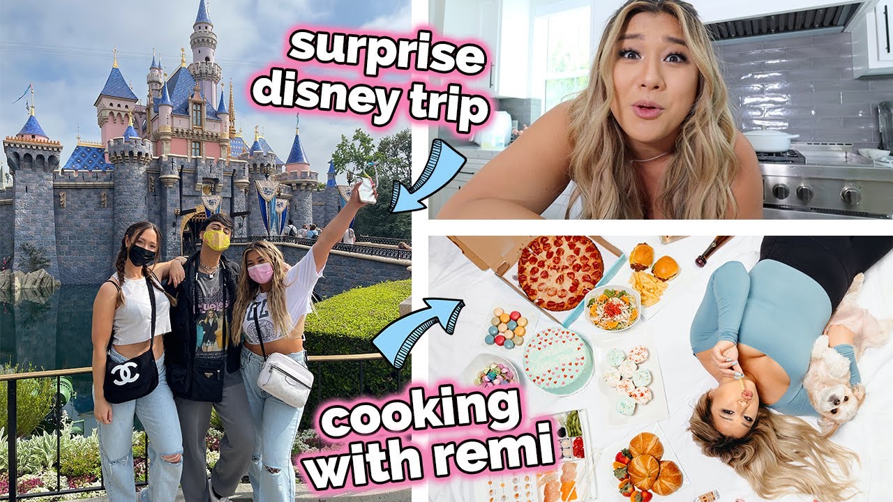 surprise disney trip + HUGE ANNOUNCEMENT!! cooking with remi!! - YouTube