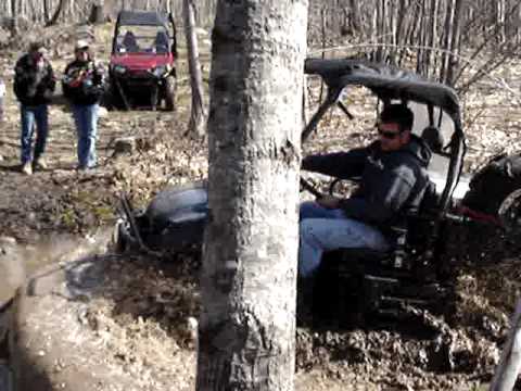 Polaris Ranger : Mud hole, lots of water. 30" Mudzillas. - YouTube